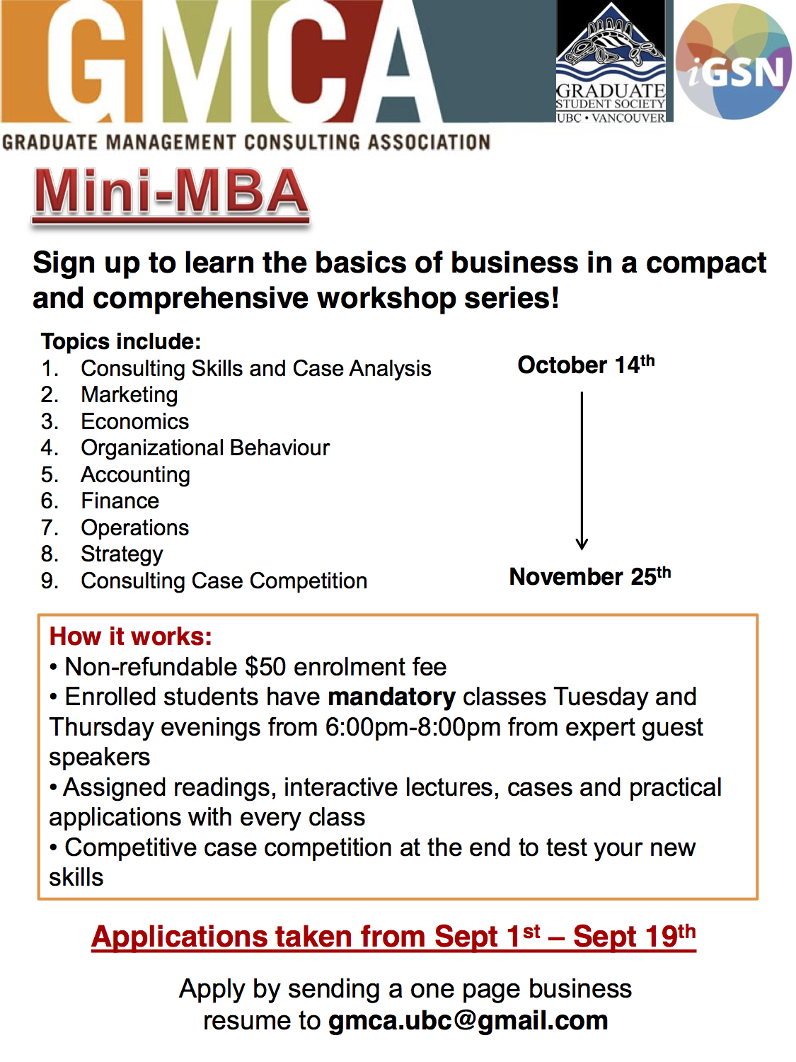 UBC GMCA: Mini MBA Program – GMCA